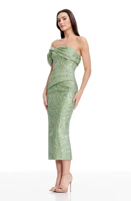 Dress The Population Cyprus Metallic Floral Jacquard Sheath Dress