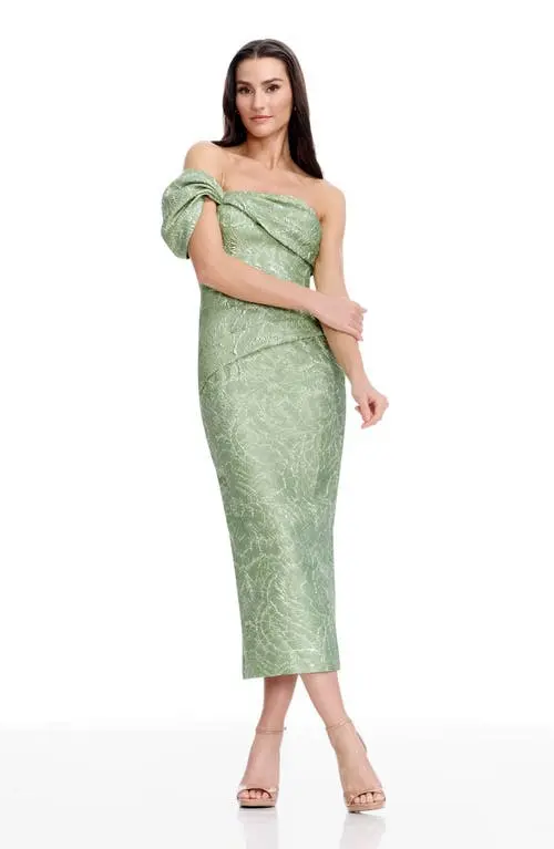 Dress The Population Cyprus Metallic Floral Jacquard Sheath Dress
