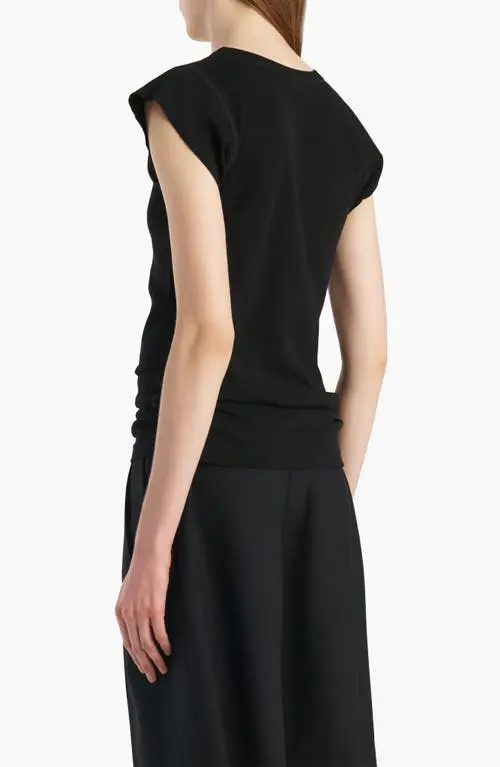 Khaite Angel Cotton Rib Top - Black