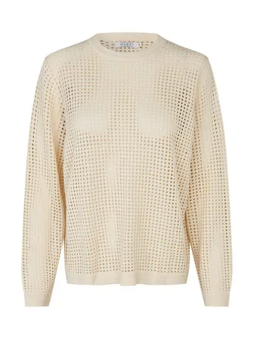 MASAI COPENHAGEN Open Knit Sweater - Whitecap