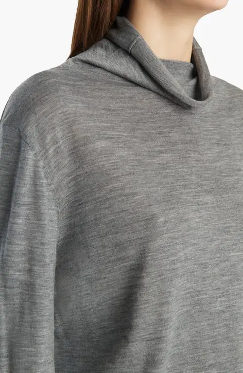Khaite Annette Merino Wool Blend Funnel Neck Sweater - Sterling