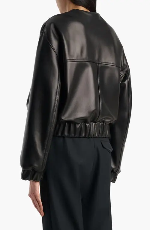 Khaite Cordan Lambskin Leather Bomber Jacket - Black