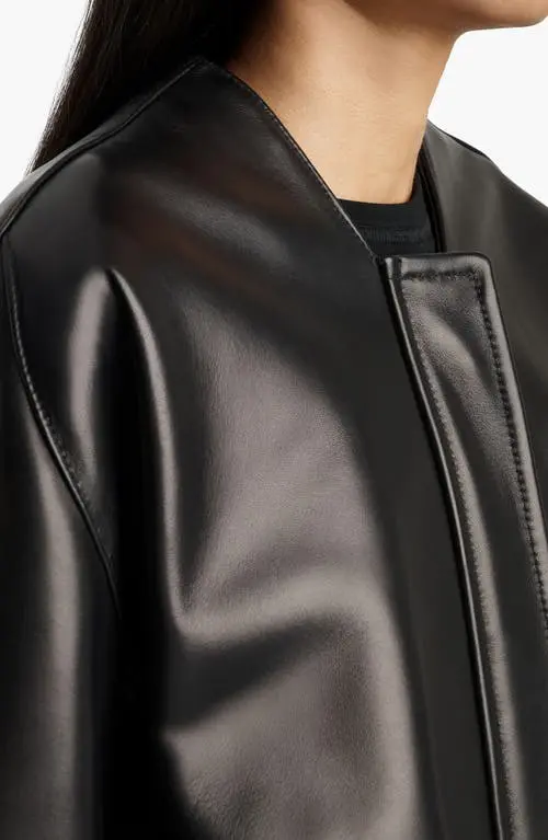 Khaite Cordan Lambskin Leather Bomber Jacket - Black