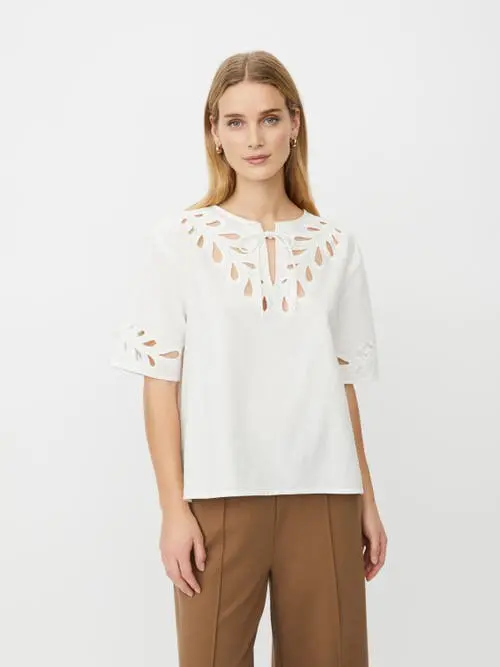 MASAI COPENHAGEN Cutwork Detail Blouse - White