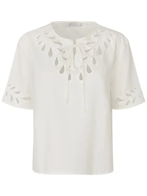 MASAI COPENHAGEN Cutwork Detail Blouse - White