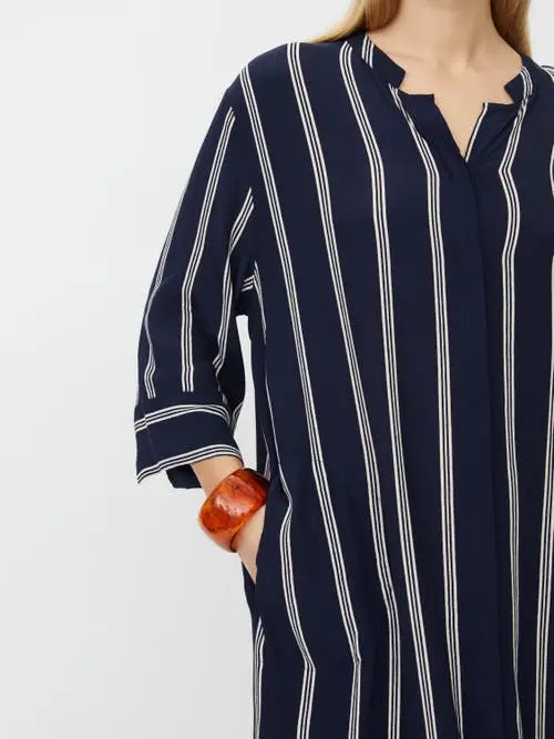 MASAI COPENHAGEN Striped V-neck Midi Dress