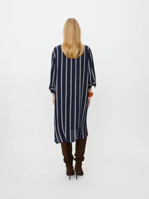 MASAI COPENHAGEN Striped V-neck Midi Dress