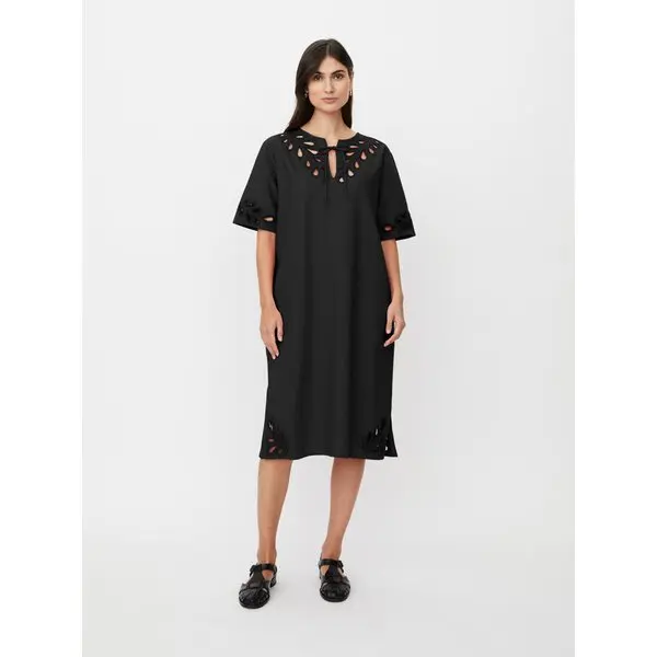 MASAI COPENHAGEN Manoretta Cutwork Detail Midi Dress - Black