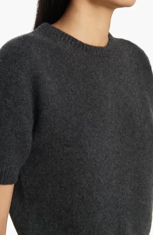 Khaite Short Sleeve Cashmere Sweater - Charcoal