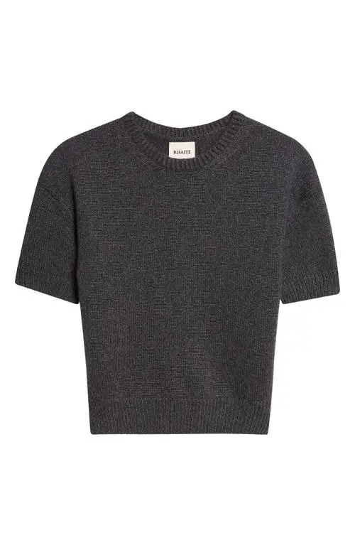 Khaite Short Sleeve Cashmere Sweater - Charcoal