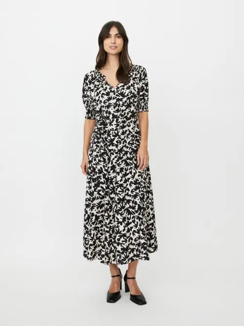 MASAI COPENHAGEN Manivanya Floral V-neck Midi Dress - Black