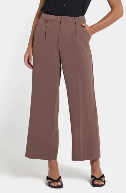 NYDJ Crepe Ankle Wide Leg Pants - Deep Taupe
