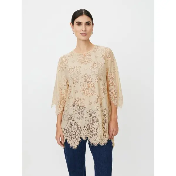 MASAI COPENHAGEN Magaldora Lace Tunic Top - Fog