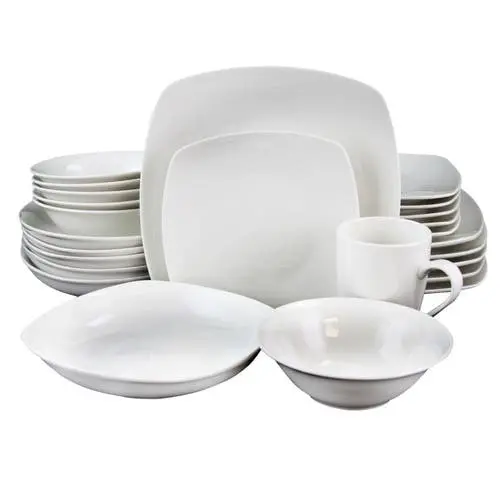 GIBSON HOME Hagen Square Dinnerware Set - White