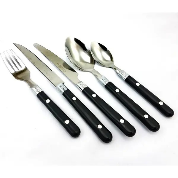 GIBSON HOME Casual Living 58 Piece Stainless Steel Flatware Set - Black