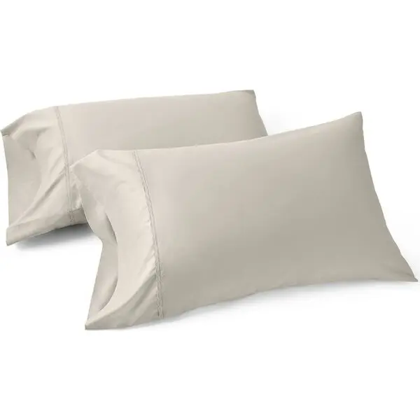 COYUCHI Cloud Soft Set Of 2 Organic Cotton Sateen Pillowcases - Seal