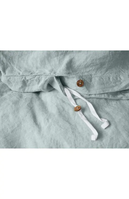 COYUCHI Relaxed Organic Linen Duvet Cover - Pacific Blue Chambray