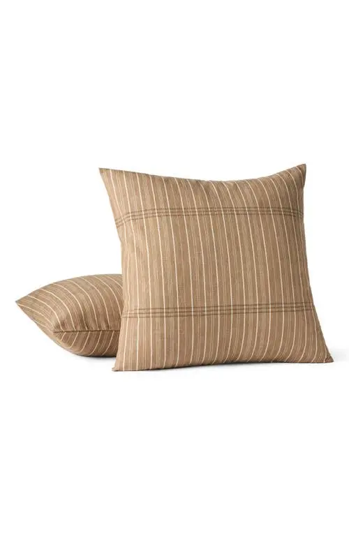 COYUCHI Fernwood Organic Cotton Pillow Cover - Chestnut