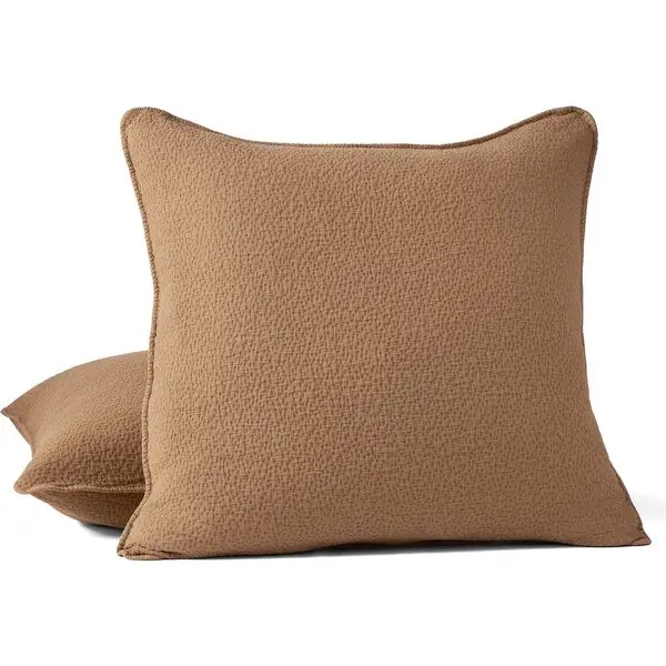 COYUCHI Cascade Organic Cotton Matelassé Sham - Chestnut