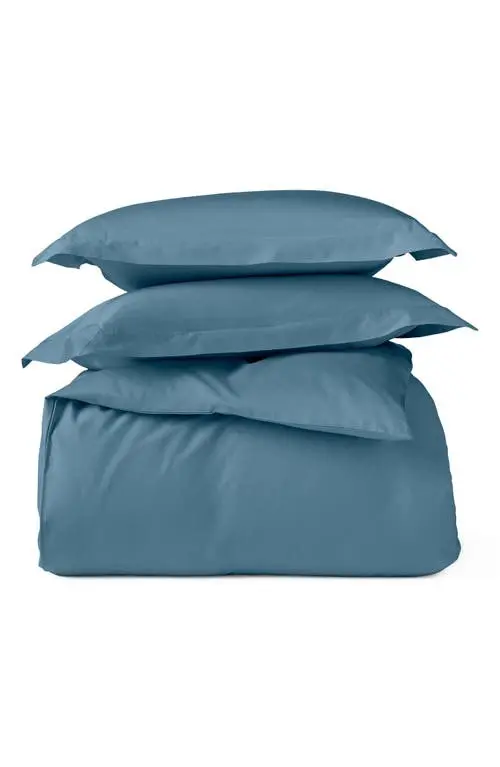 COYUCHI Classic Organic Cotton Sateen Duvet & Sham Set - Cerulean