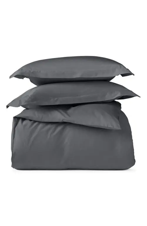 COYUCHI Classic Organic Cotton Sateen Duvet & Sham Set - Graphite