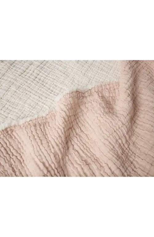 COYUCHI Topanga Organic Cotton Matelassé Bed Blanket - Praline Chambray