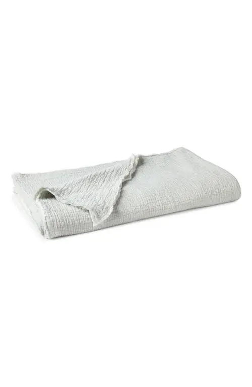 COYUCHI Topanga Organic Cotton Matelassé Bed Blanket - Tidal Chambray