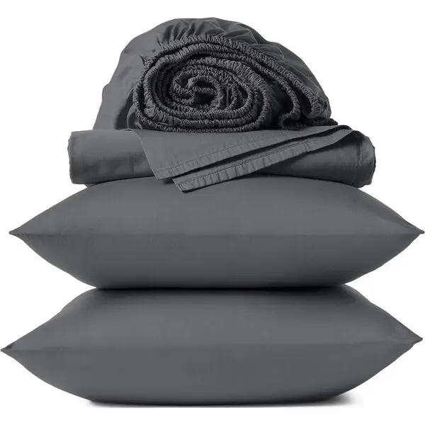COYUCHI Classic Organic Cotton Sateen Sheet Set - Graphite