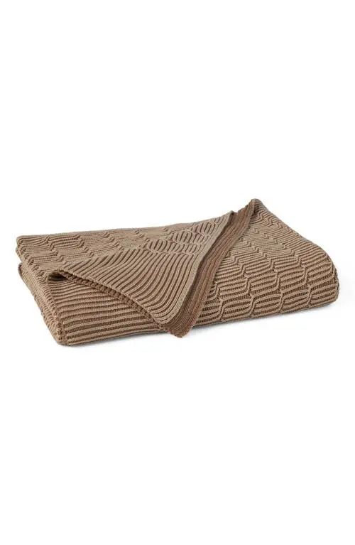 COYUCHI Ivy Organic Cotton Knit Blanket - Fawn