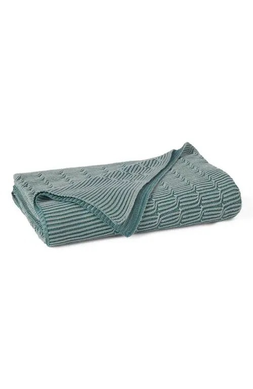 COYUCHI Ivy Organic Cotton Knit Blanket - Thyme