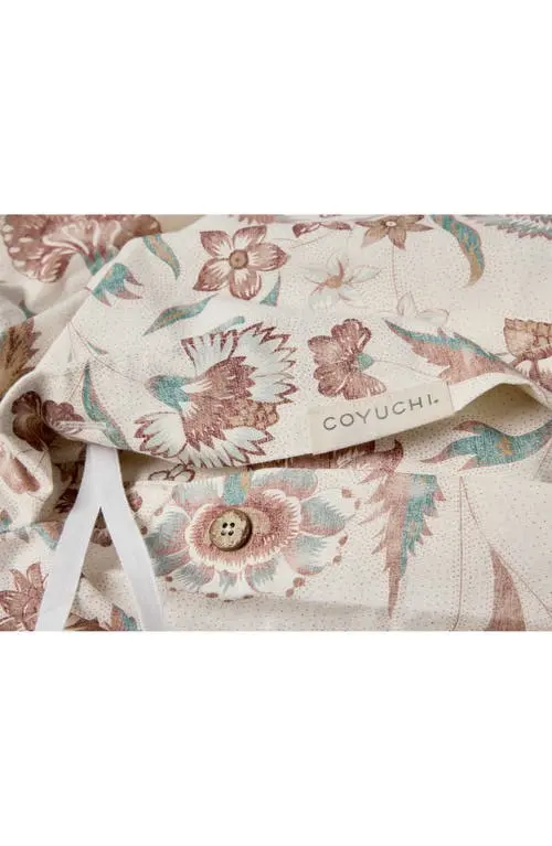 COYUCHI Viola Print Organic Cotton Duvet Cover - Undyed/garnet