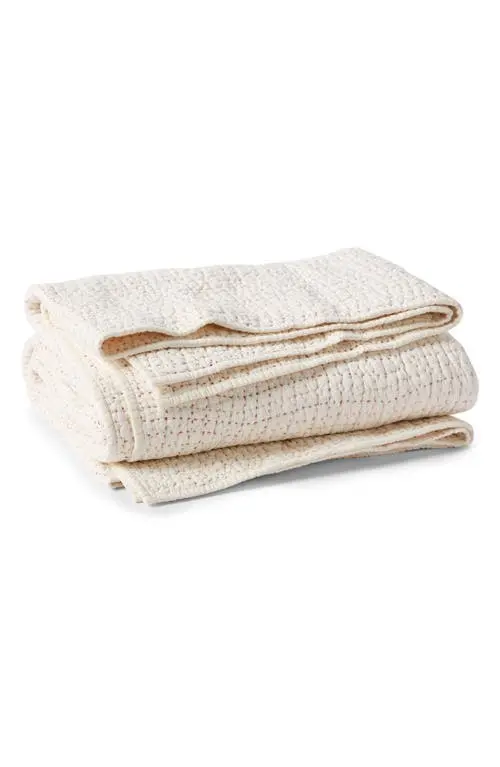 COYUCHI Pebbled Handstitched Organic Cotton Quilt - Undyed