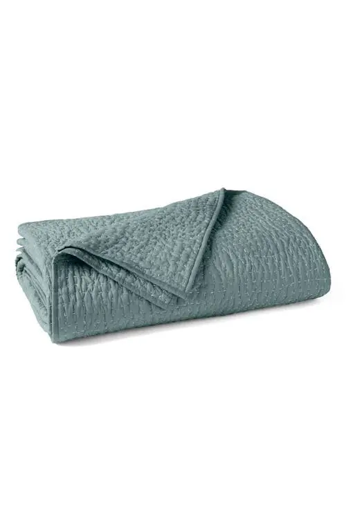 COYUCHI Pebbled Handstitched Organic Cotton Quilt - Lagoon