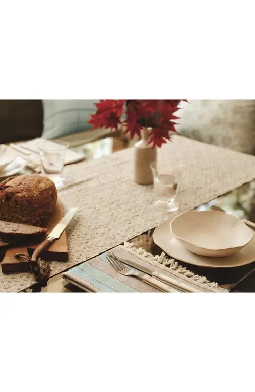COYUCHI Coral Bell Print Table Runner - Chestnut