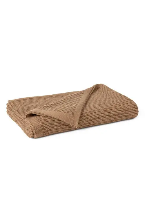 COYUCHI Linea Organic Cotton Knit Blanket - Chestnut