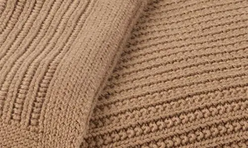 COYUCHI Linea Organic Cotton Knit Blanket - Chestnut