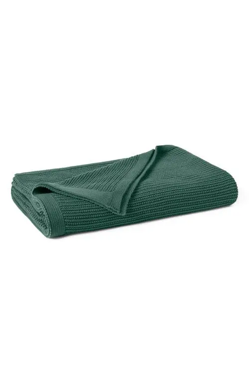 COYUCHI Linea Organic Cotton Knit Blanket - Evergreen