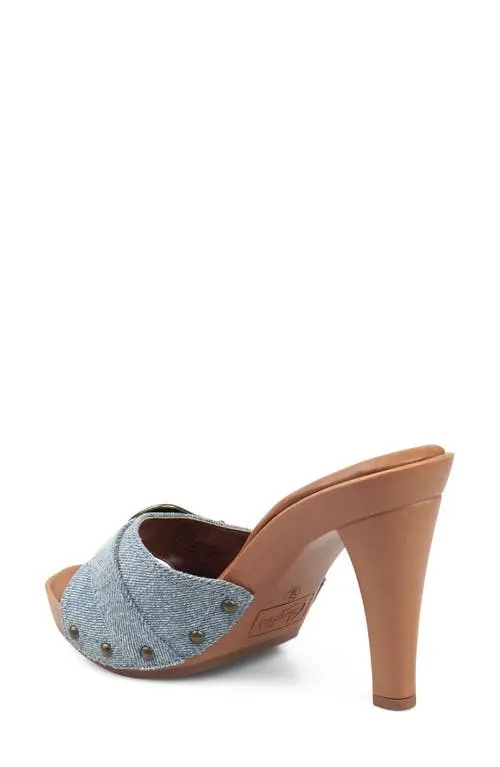 CANDIE'S Federica Platform Slide Sandal - Blue