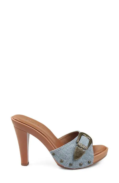 CANDIE'S Federica Platform Slide Sandal - Blue