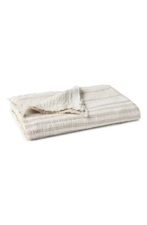 COYUCHI Topanga Organic Cotton Matelassé Blanket - Terra Stripe