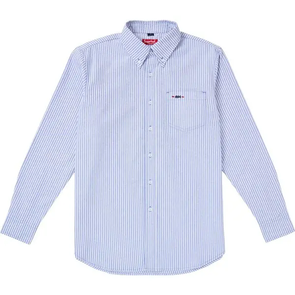 SUGARLOAF SOCIAL CLUB The Tournament Stripe Cotton Blend Button-down Oxford Shirt - Navy