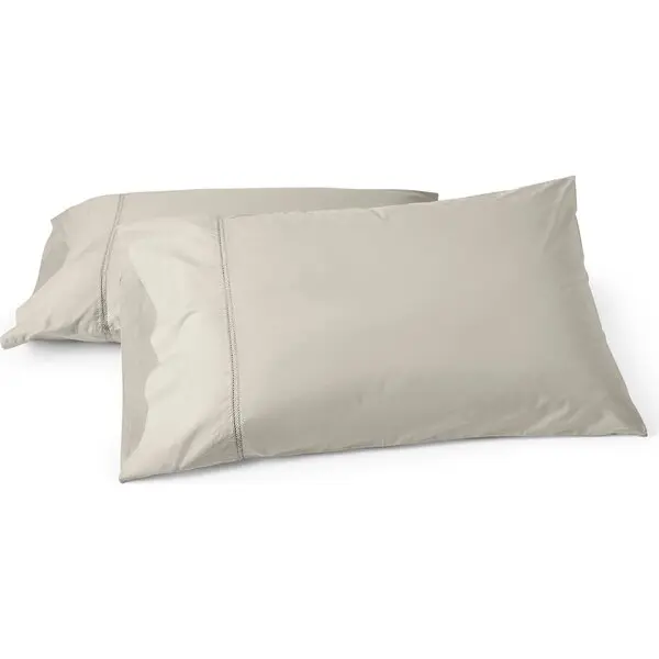 COYUCHI Lattice Organic Cotton Percale Pillowcases - Stone