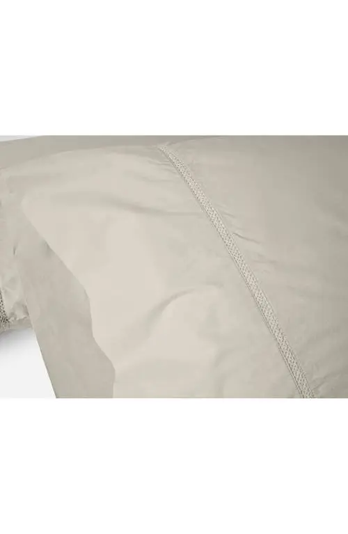 COYUCHI Lattice Organic Cotton Percale Pillowcases - Stone
