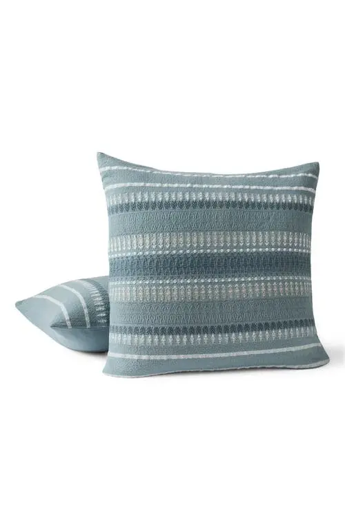 COYUCHI Lost Coast Organic Cotton Throw Pillow Cover - Lagoon
