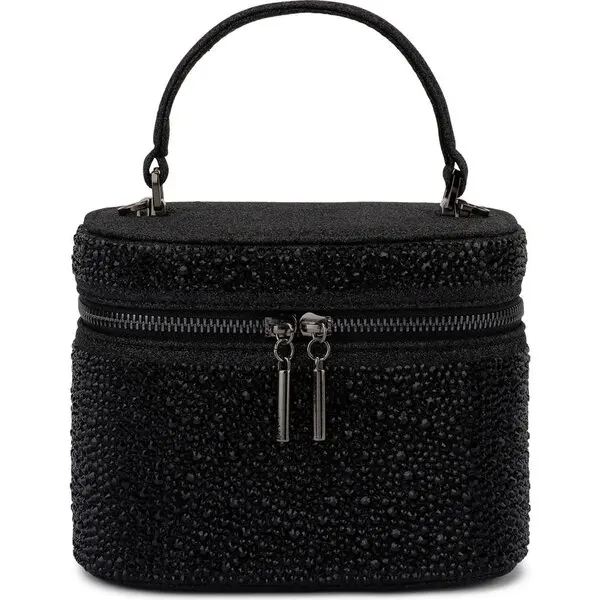 OLGA BERG Beckie Crystal Top Handle Vanity Case - Black