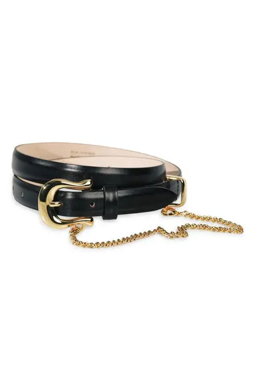 DEHANCHE Luzia Chain Leather Belt - Black/gold
