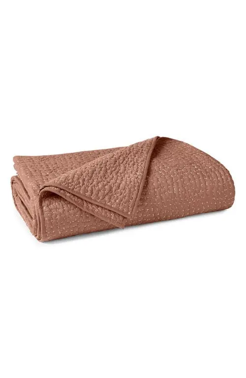 COYUCHI Pebbled Handstitched Organic Cotton Quilt - Praline
