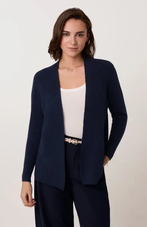 CELTIC & CO. Longline Ribbed Cardigan - Navy