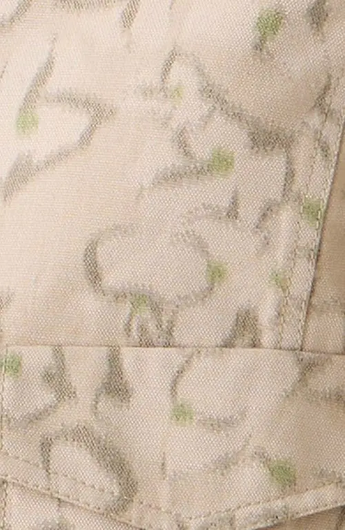 Akris Ikat Floral Print Cropped Cotton Blend Canvas Jacket