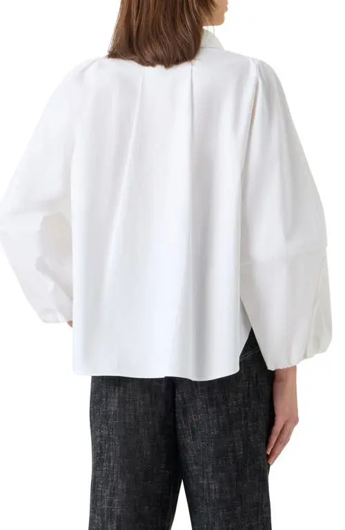 Akris Washed Cotton Stretch Sateen Button-up Shirt